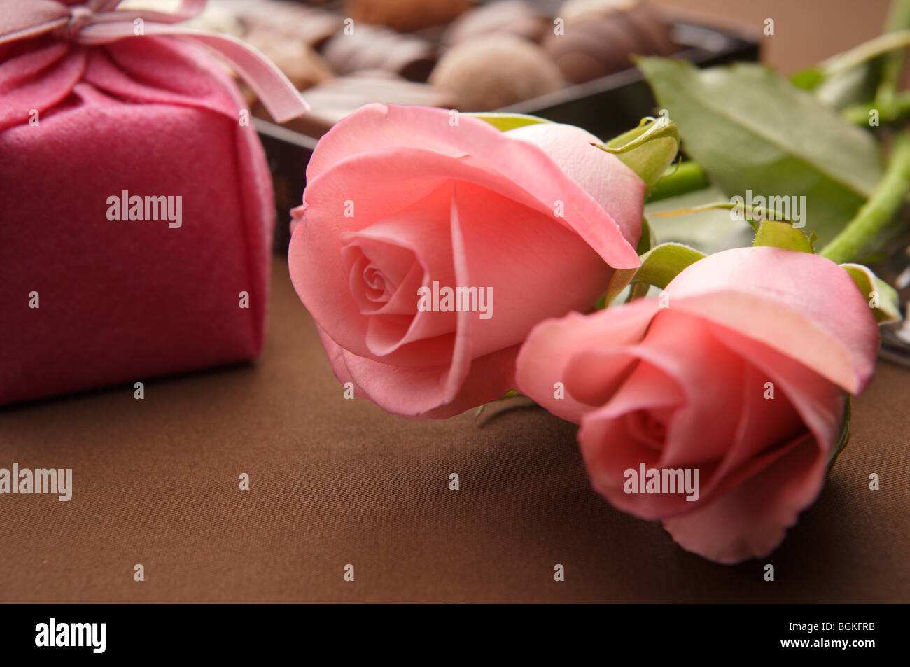 Box roses chocolates hi-res stock photography and images - Alamy