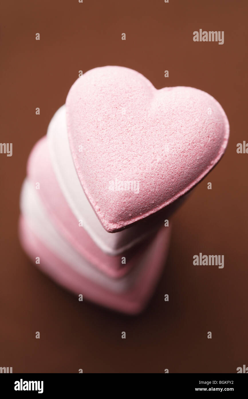 Stack of pink candy hearts Stock Photo - Alamy