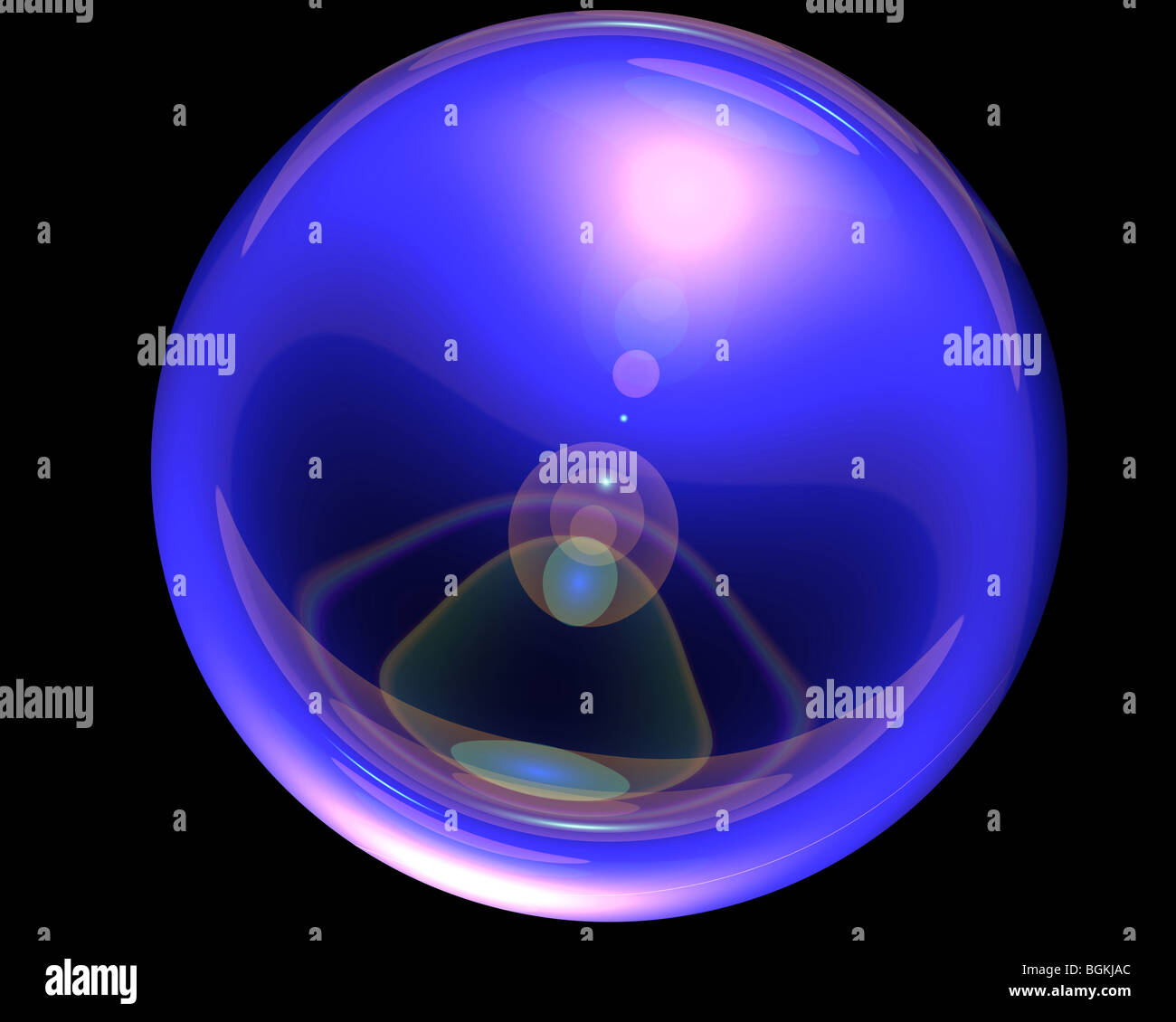 Sphere reflecting light Stock Photo - Alamy