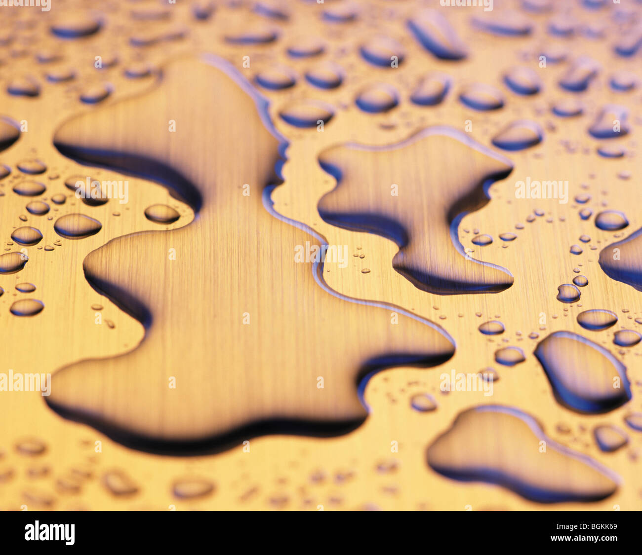 Drop of water on metal Stock Photo - Alamy