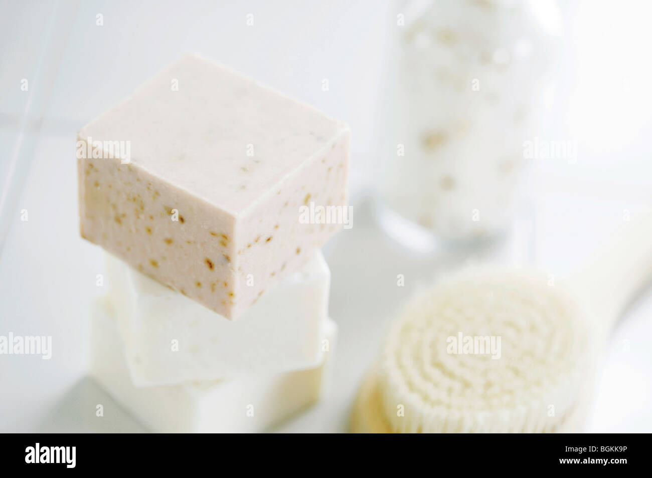 Soap and back brush Stock Photo - Alamy