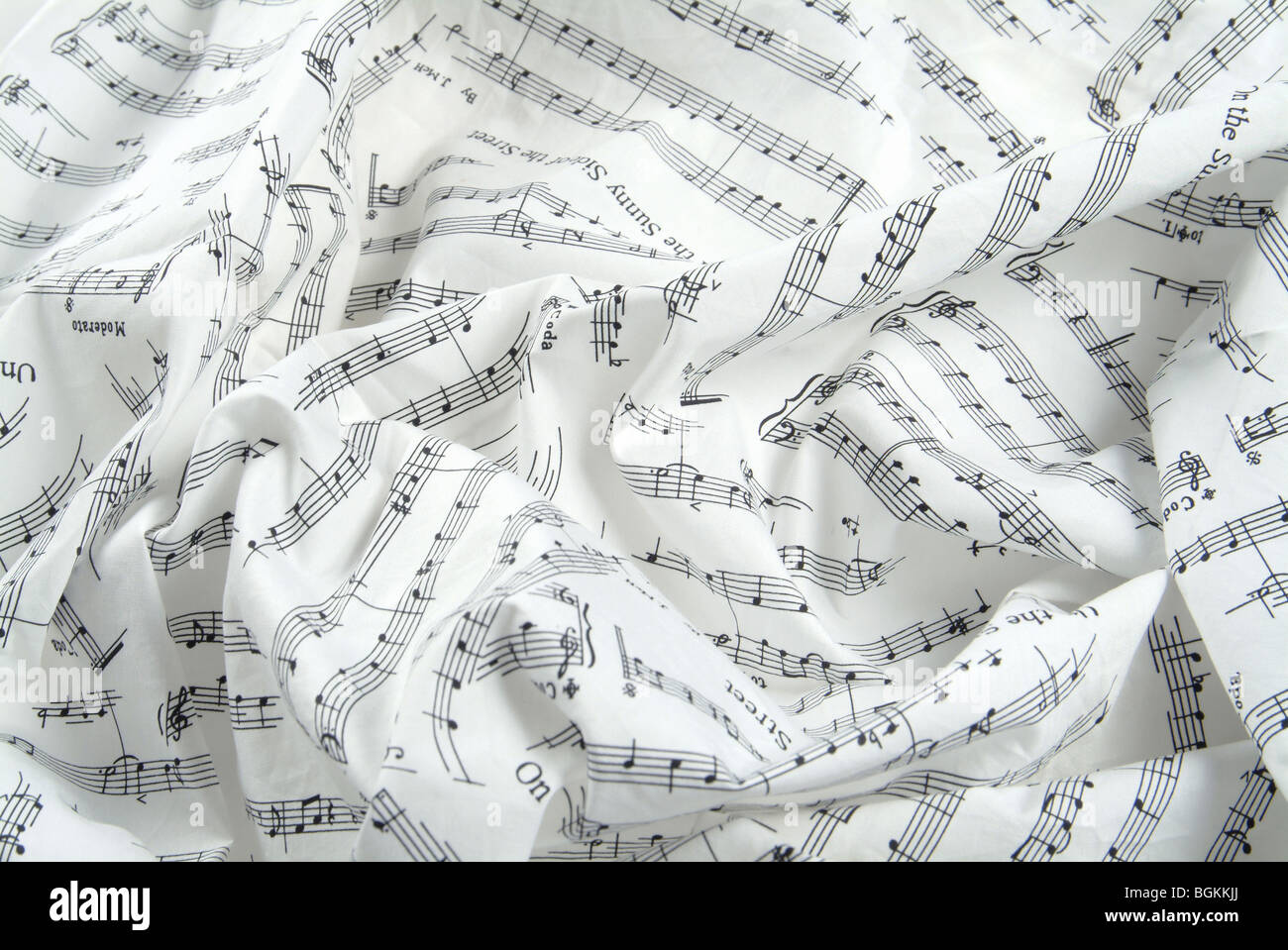 Crumpled sheet music close up full frame Stock Photo - Alamy