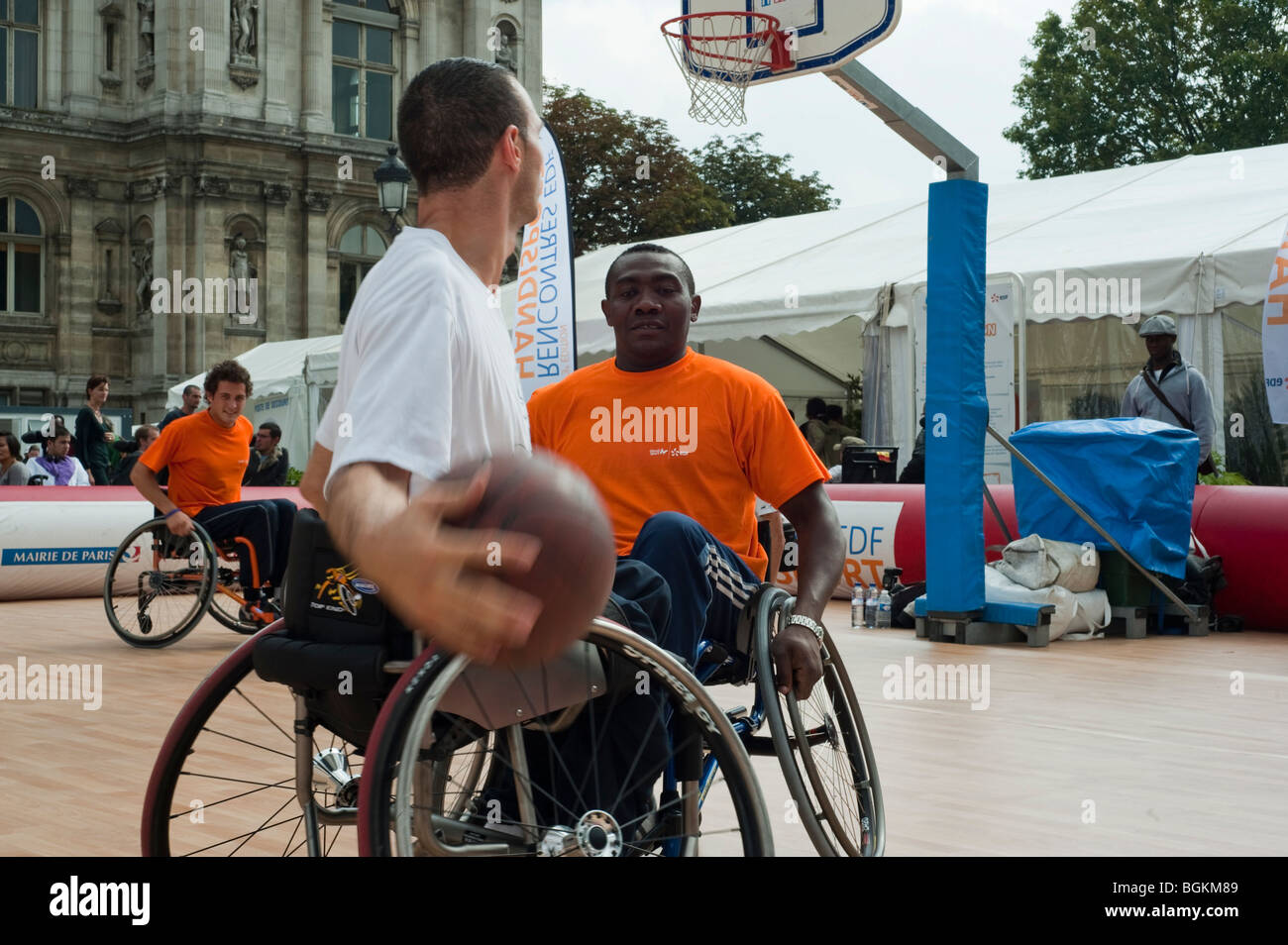 Paris, FRANCE - French Handicapped Athletes Teaching in Basketball ...
