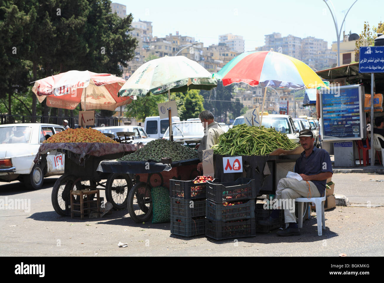 Fruit and vegetable vendors, Tripoli, Lebanon, Middle East Stock Photo ...