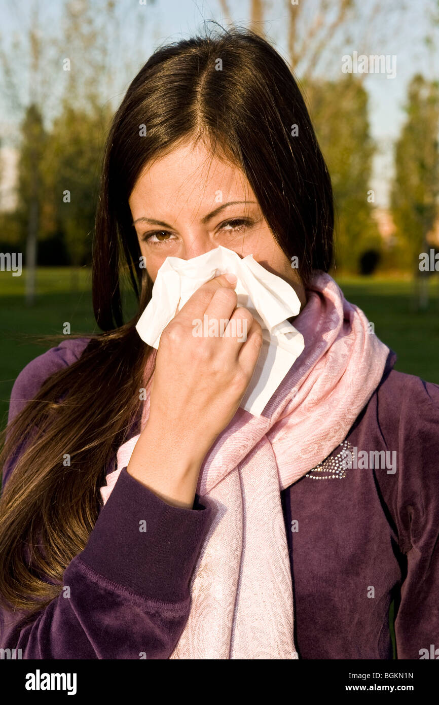 Young woman, flu Stock Photo - Alamy