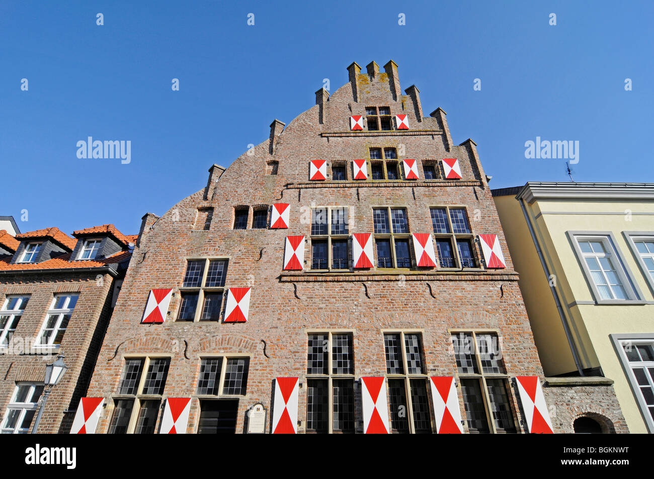 Beguinage, brick building, historic building, Kalkar, Lower Rhine ...
