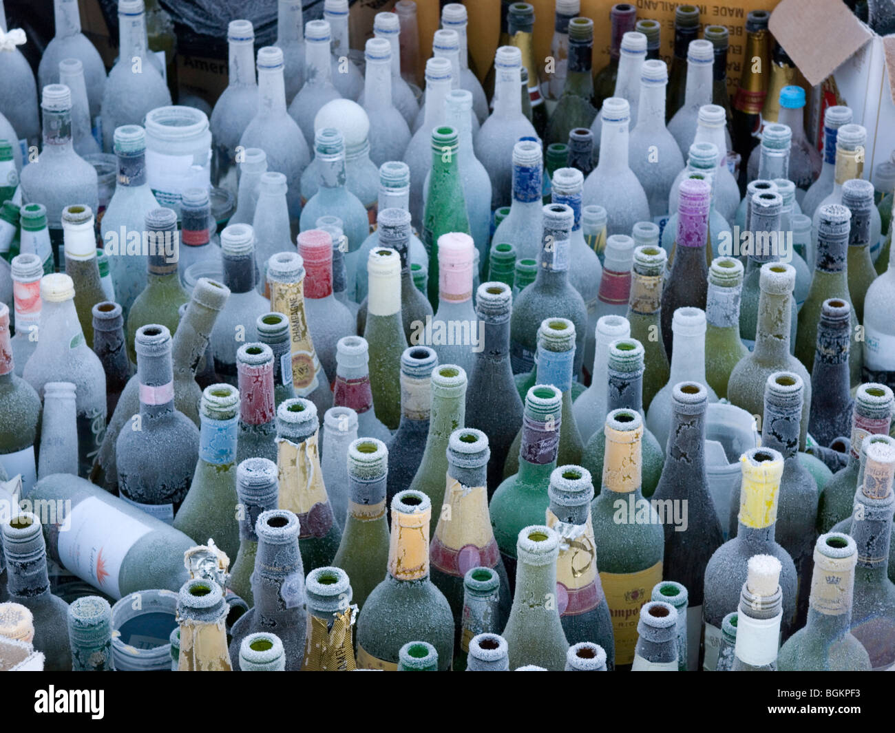 bottles empty frosty Stock Photo - Alamy