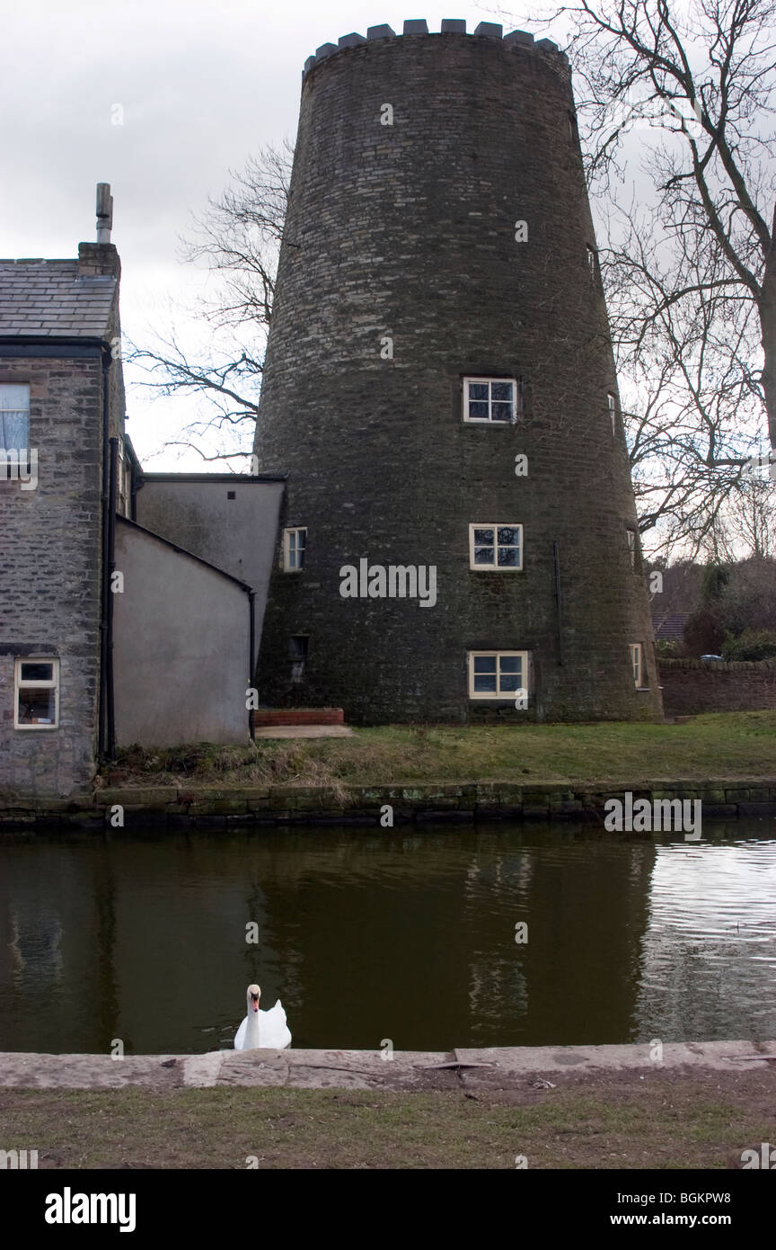 Old grain store in Parbold, Wigan at the side of the Leeds-Liverpool ...