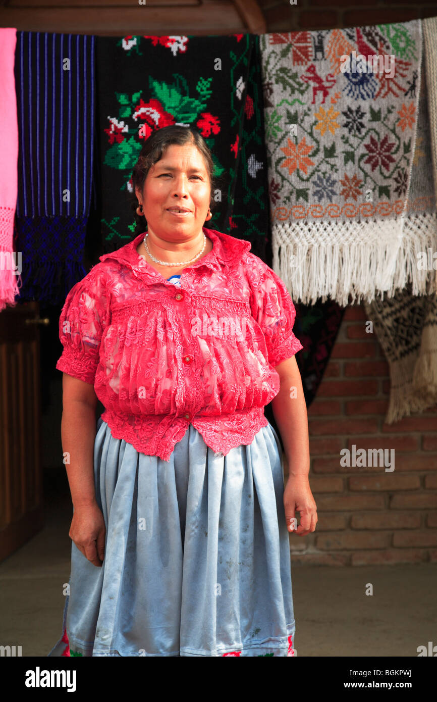 Woman, Angahuan, Pueblo near volcano Paricutin, Michoacan State, Mexico ...