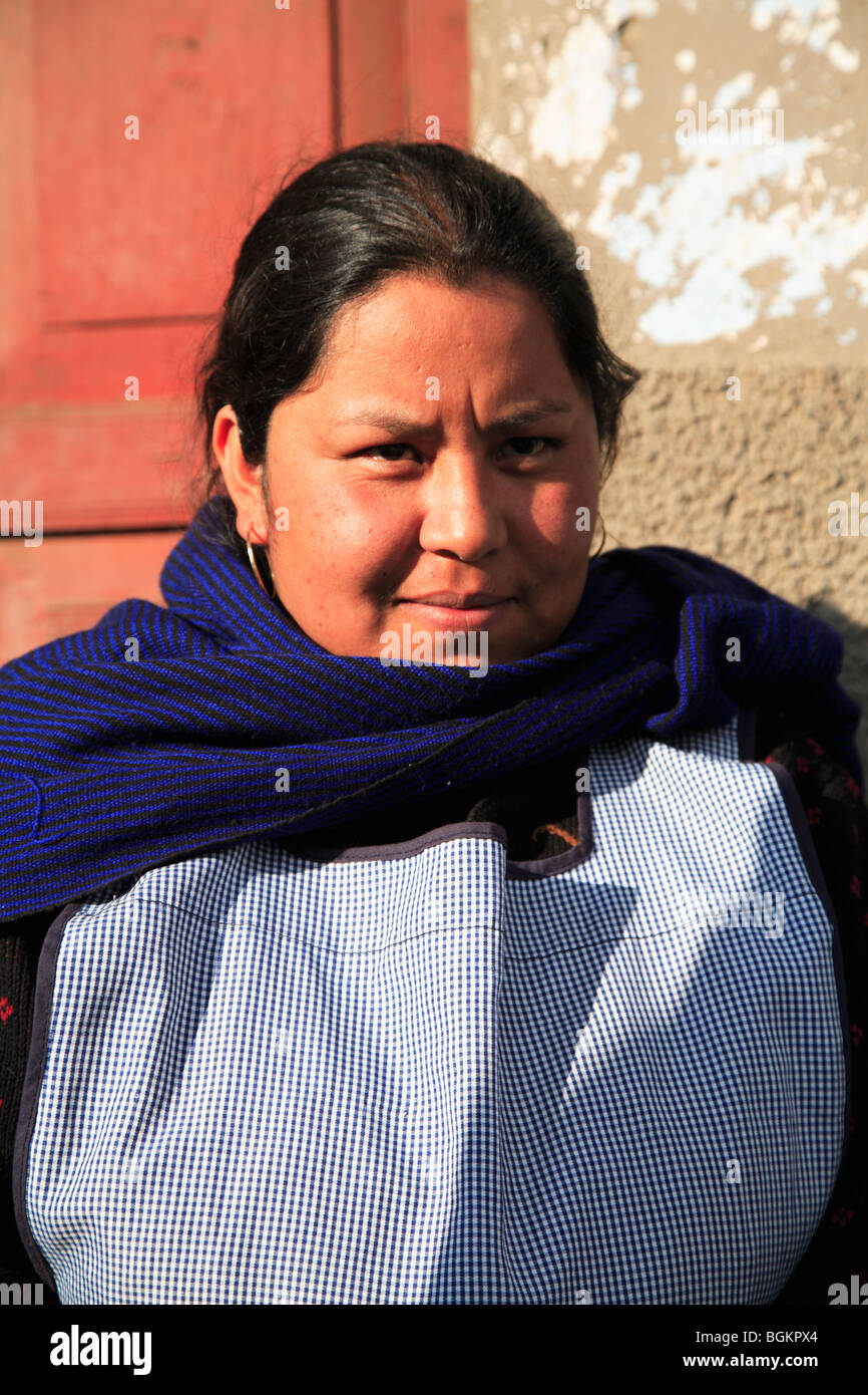 Woman, Angahuan, Pueblo near volcano Paricutin, Michoacan State, Mexico ...