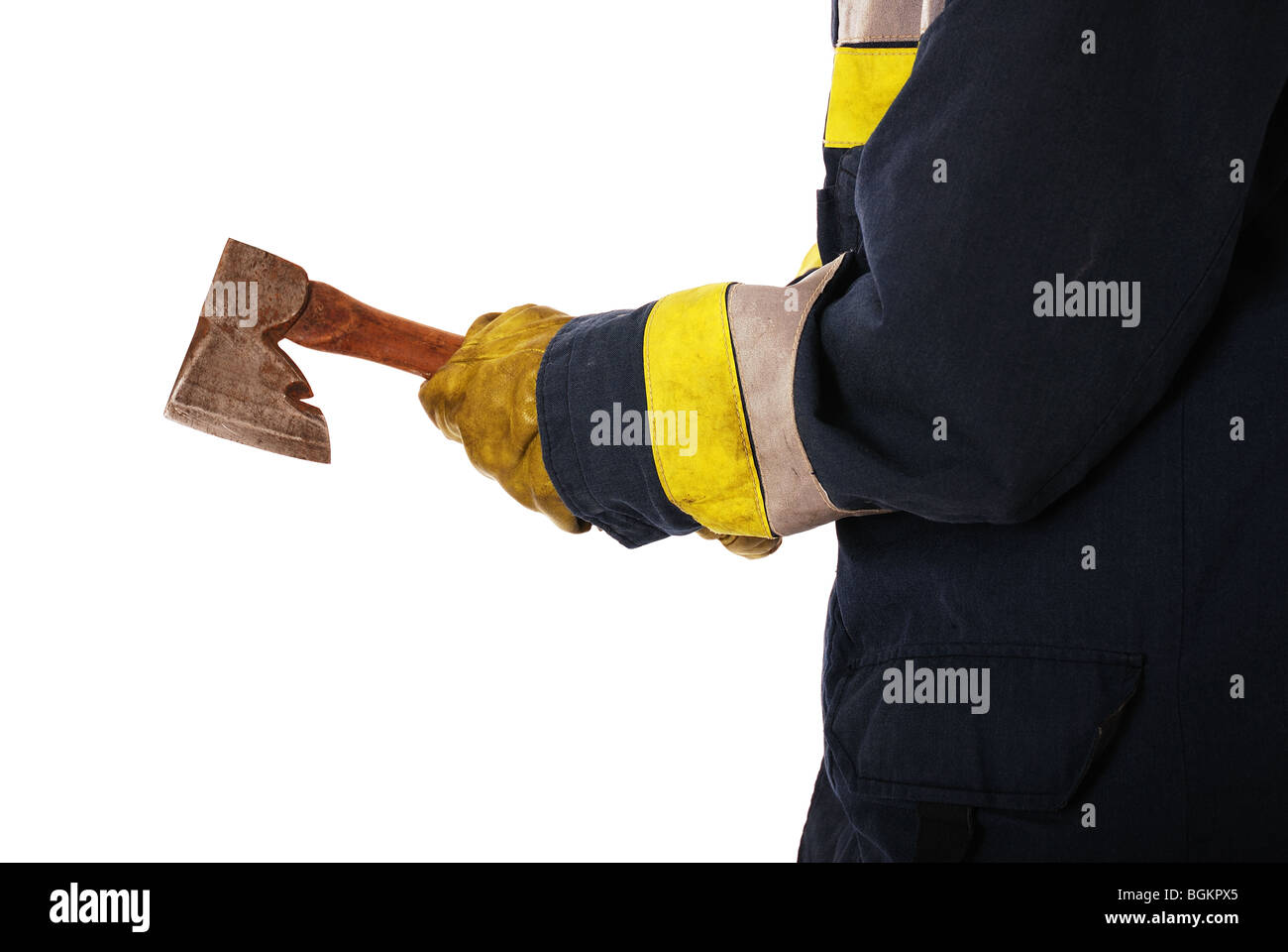 Fire Fighter with an Axe Stock Photo - Alamy