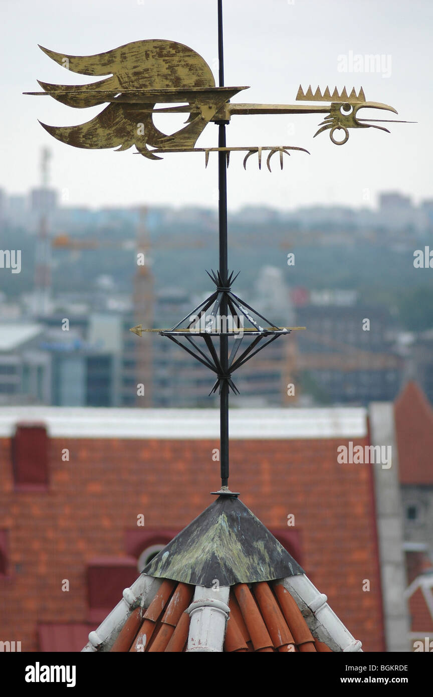 Weathervane on a Tallinn rooftop Stock Photo - Alamy