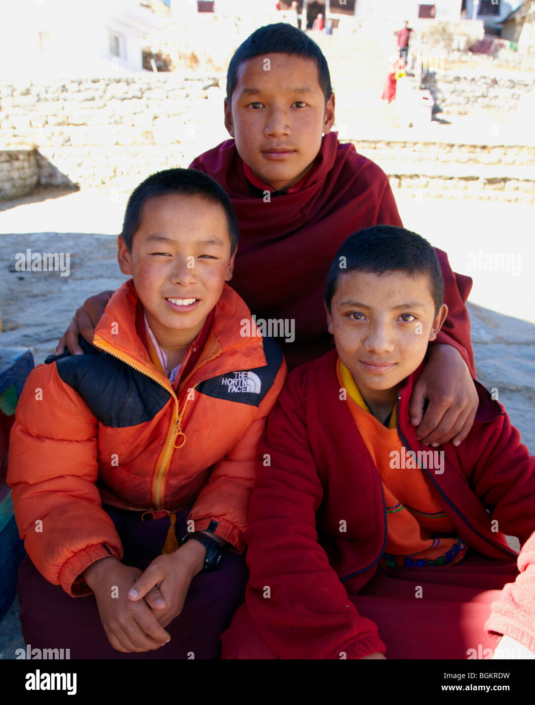 Young Buddhist Monks Tengpoche Monastery Everest Region Himalayas Nepal ...