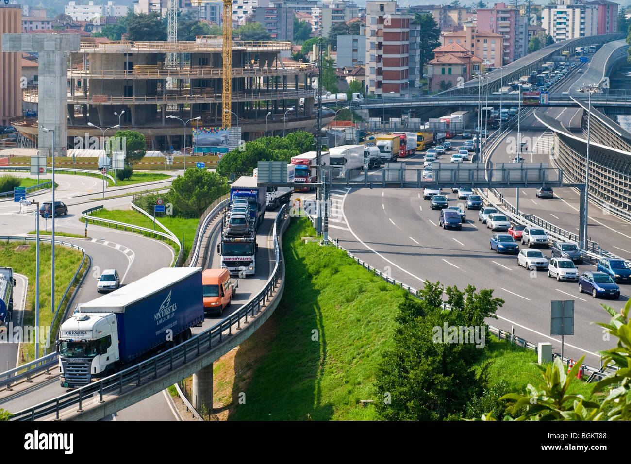 Tracks traffic near the border, Chiasso, Como, Italy Stock Photo - Alamy