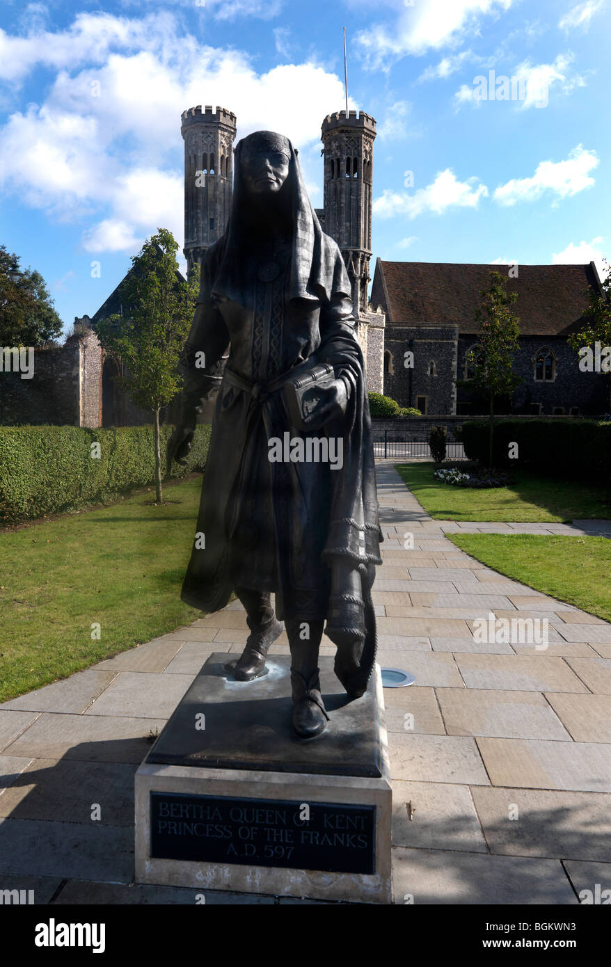 Statue of Bertha Queen of Kent Princess of the Franks AD 597 Canterbury ...