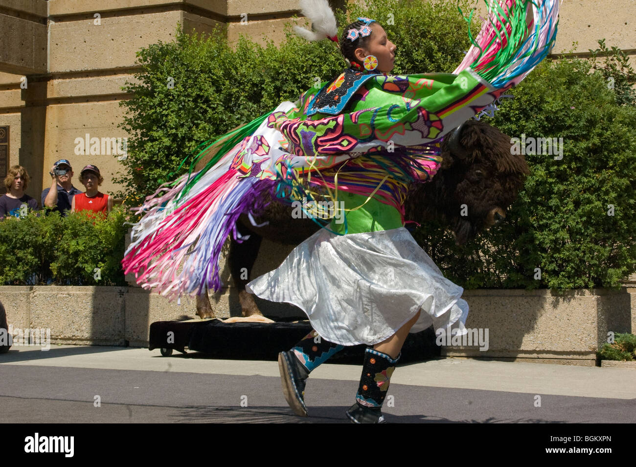 First Nations women's Fancy Shawl Dancer performs at the Head-Smashed ...