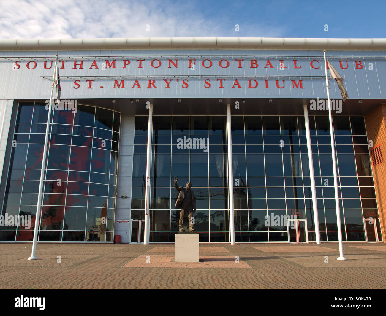 Statue of former Saints player and manager Ted Bates at Southampton ...
