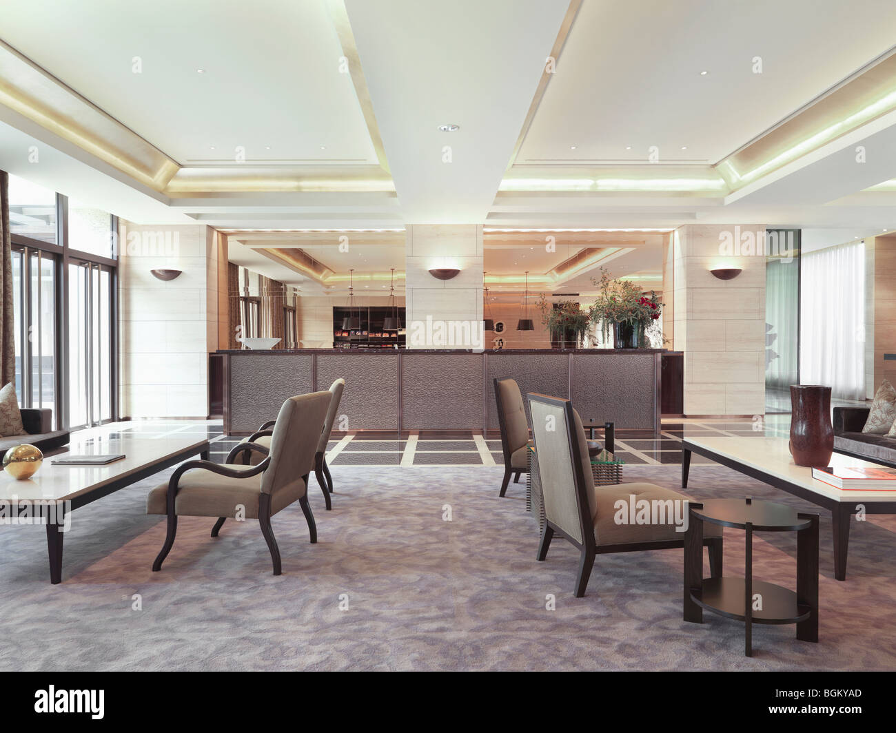 Sitting areas in lobby Stock Photo - Alamy