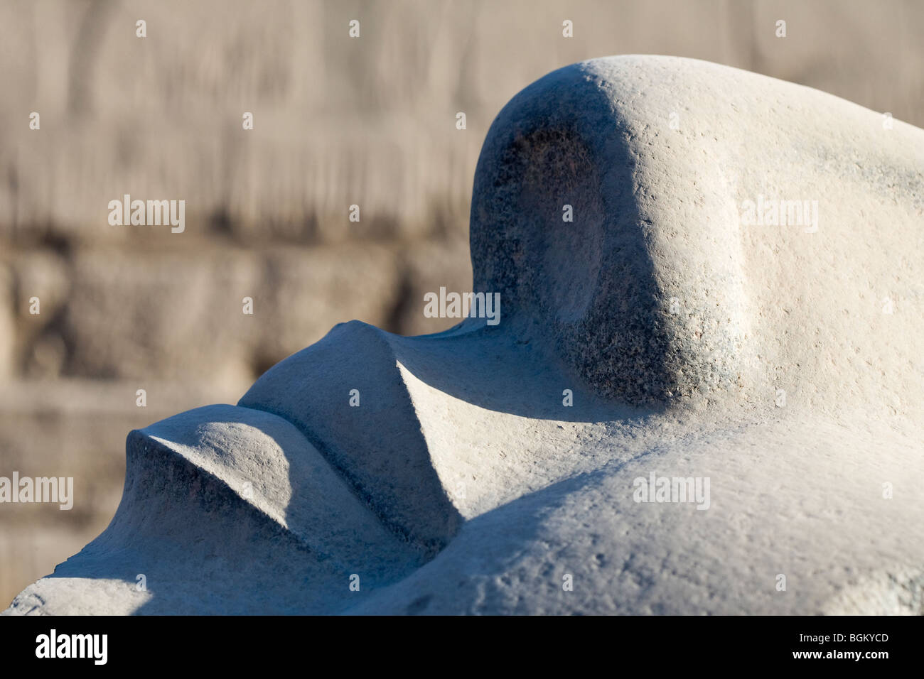 Close up of nose and mouth of fragmented colossal statue of Ramesses ...