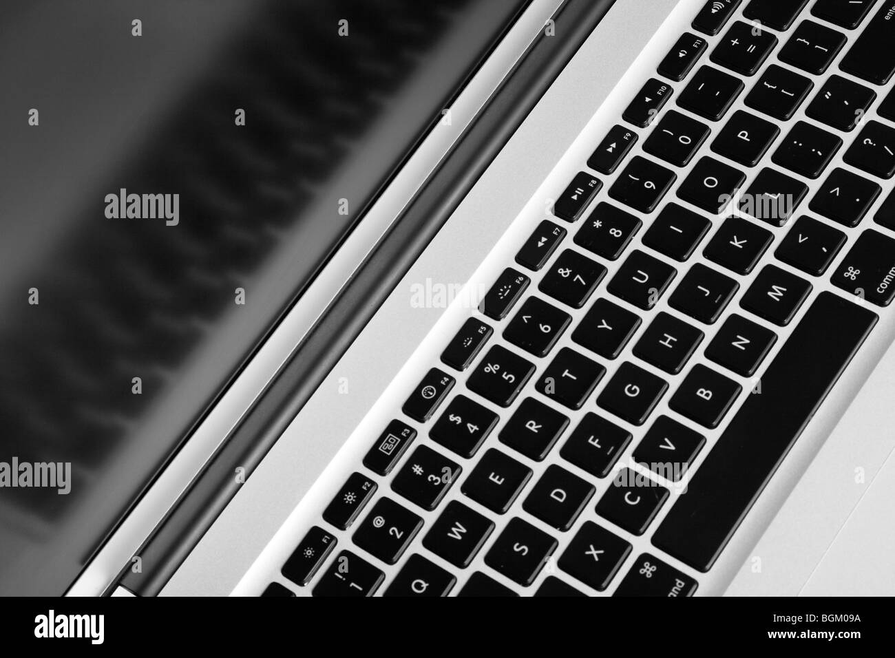 Modern silver Laptop keyboard concept photo Stock Photo - Alamy