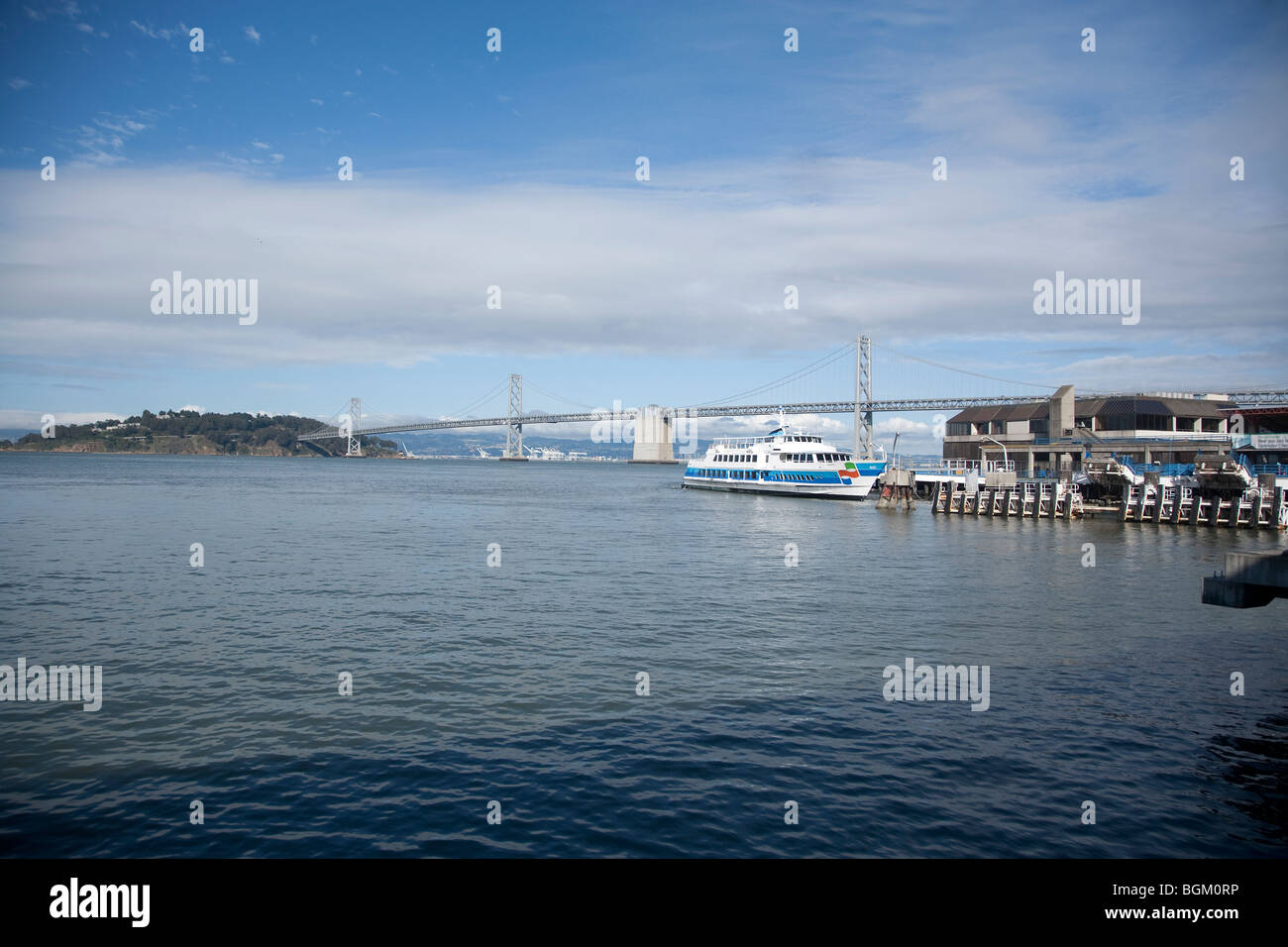 San Francisco - Oakland Bay Bridge from the Embarcadero, outside of the ...