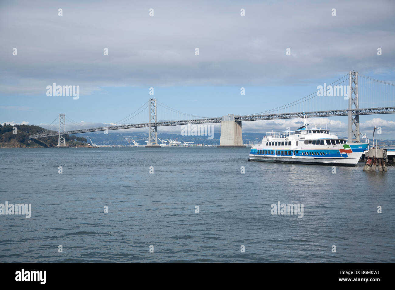 San Francisco - Oakland Bay Bridge from the Embarcadero, outside of the ...