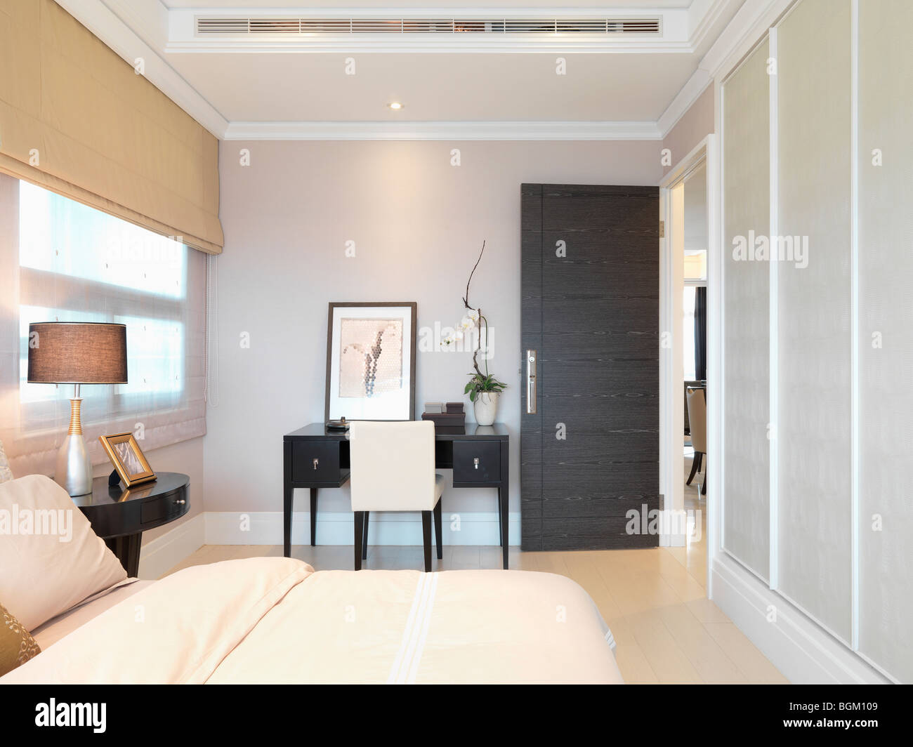 Desk in modern bedroom Stock Photo - Alamy