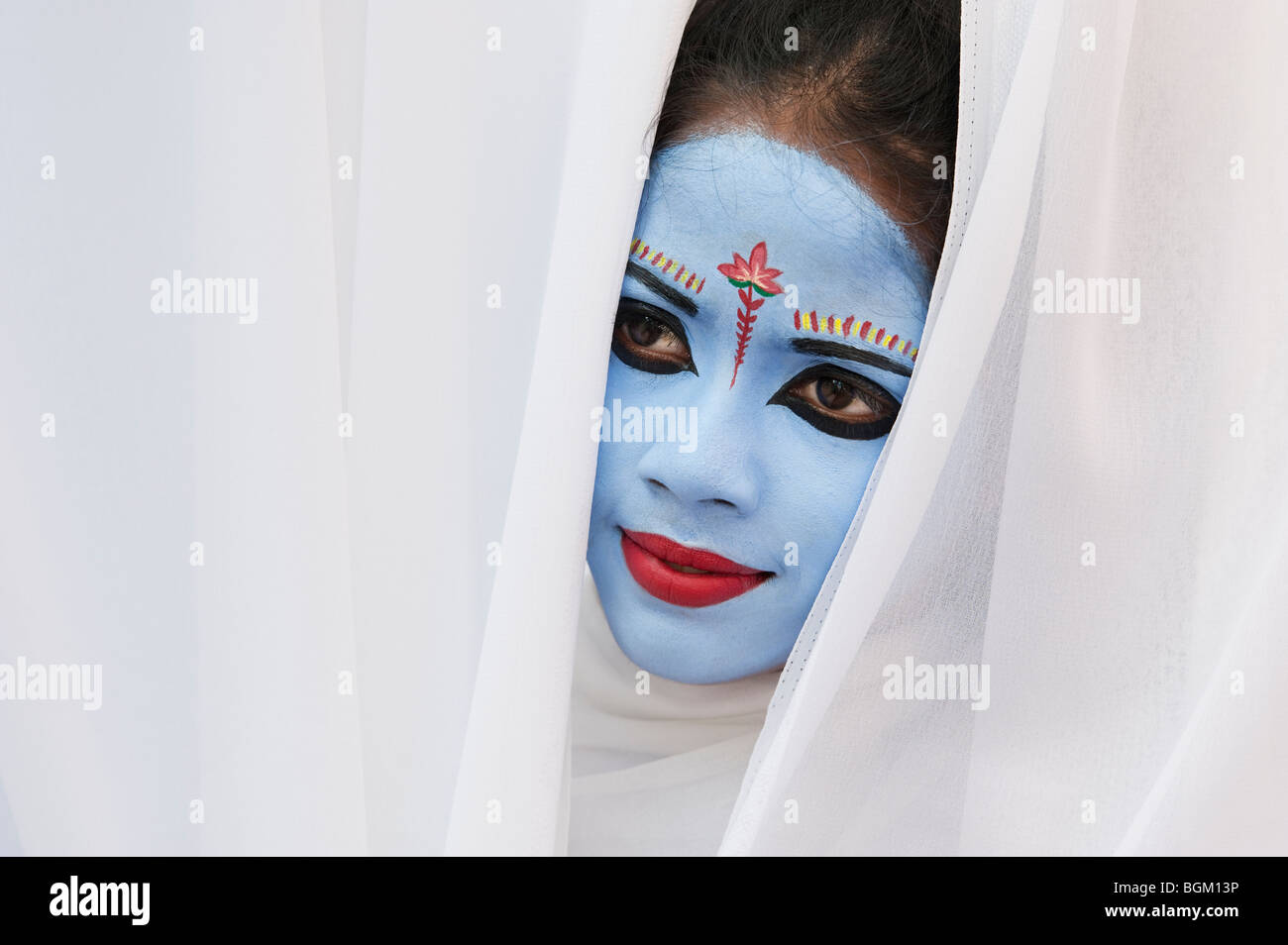 Art painted hindu faces hi-res stock photography and images - Alamy