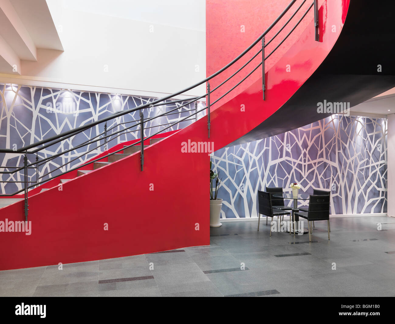 Red grand staircase Stock Photo - Alamy
