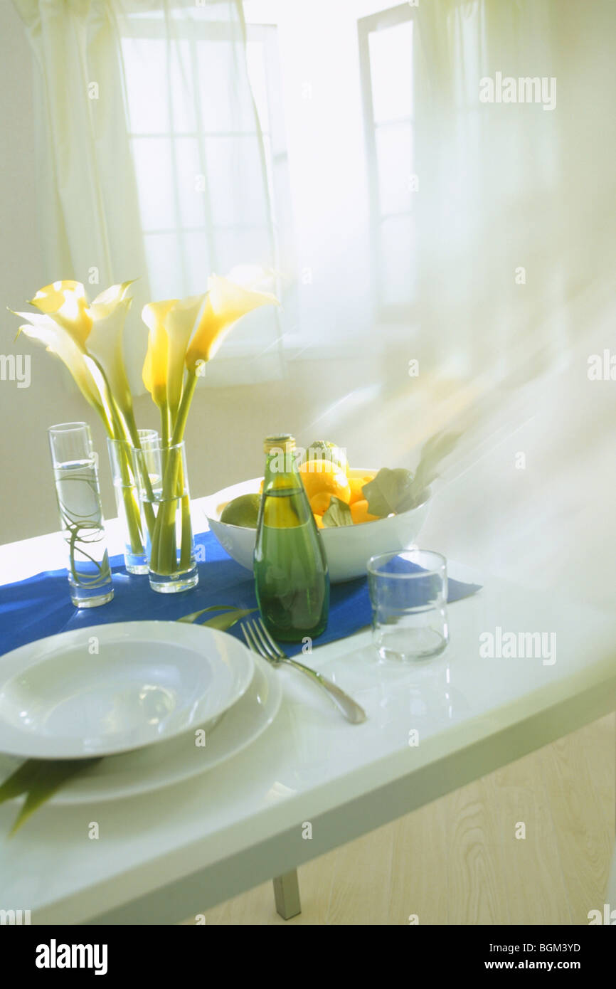 Table arrangement in dining room Stock Photo - Alamy