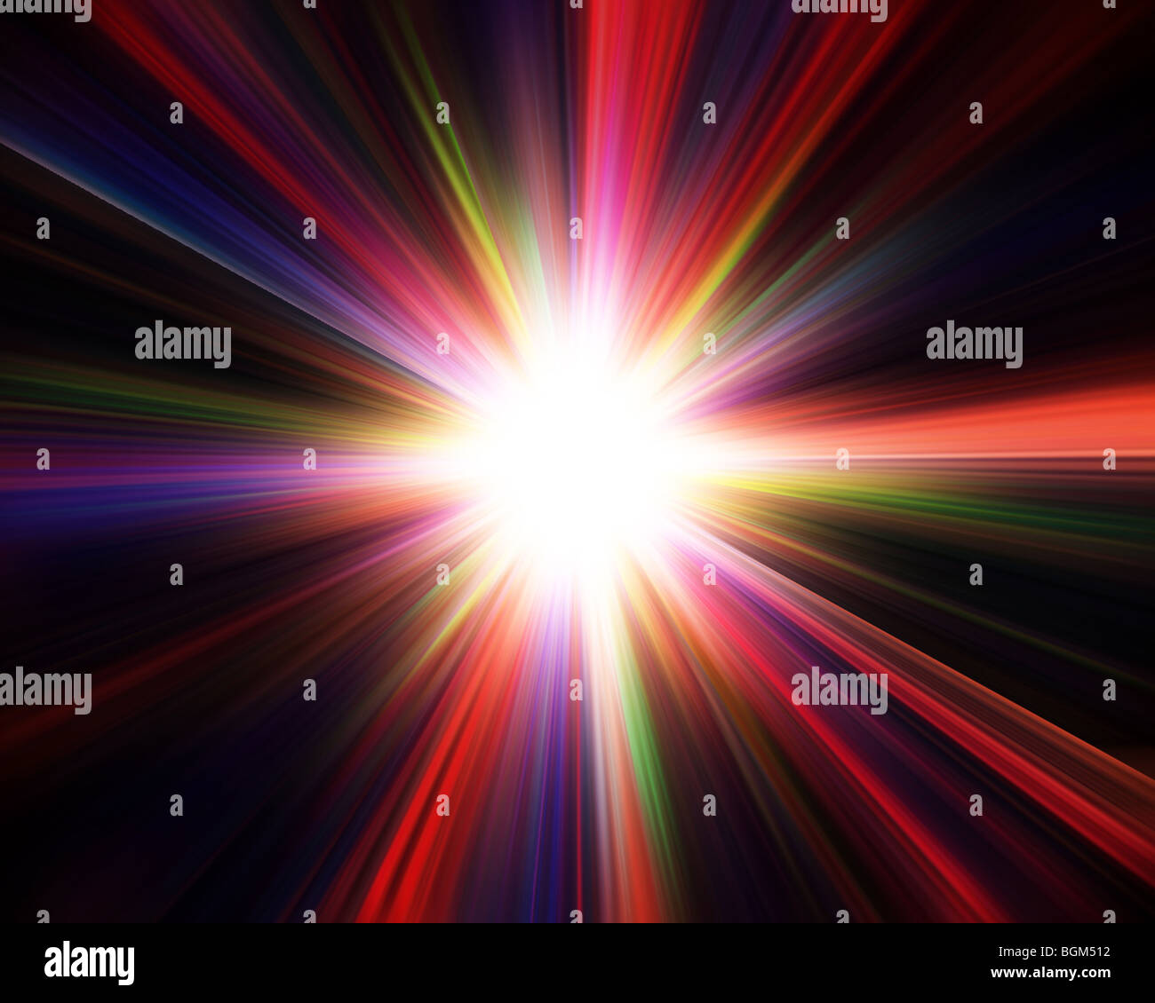 Burst of multicoloured light Stock Photo - Alamy