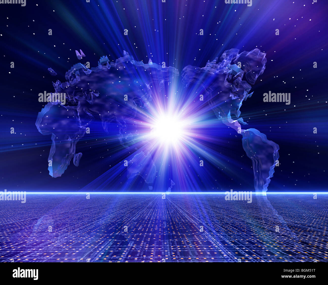 Futuristic image of a world map Stock Photo - Alamy
