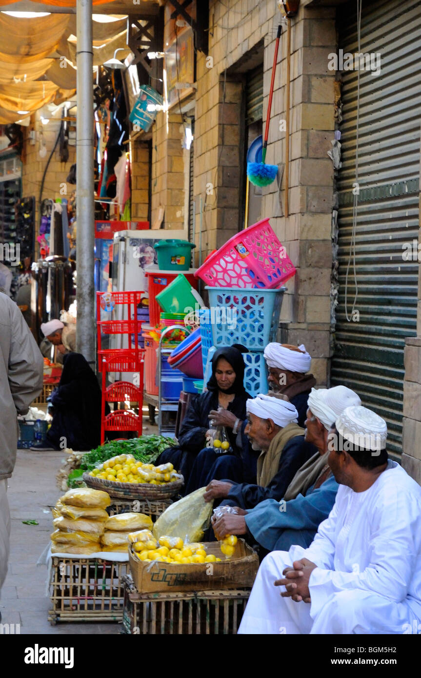Trading in the Souk or Market of Aswan in Southern Egypt Stock Photo ...