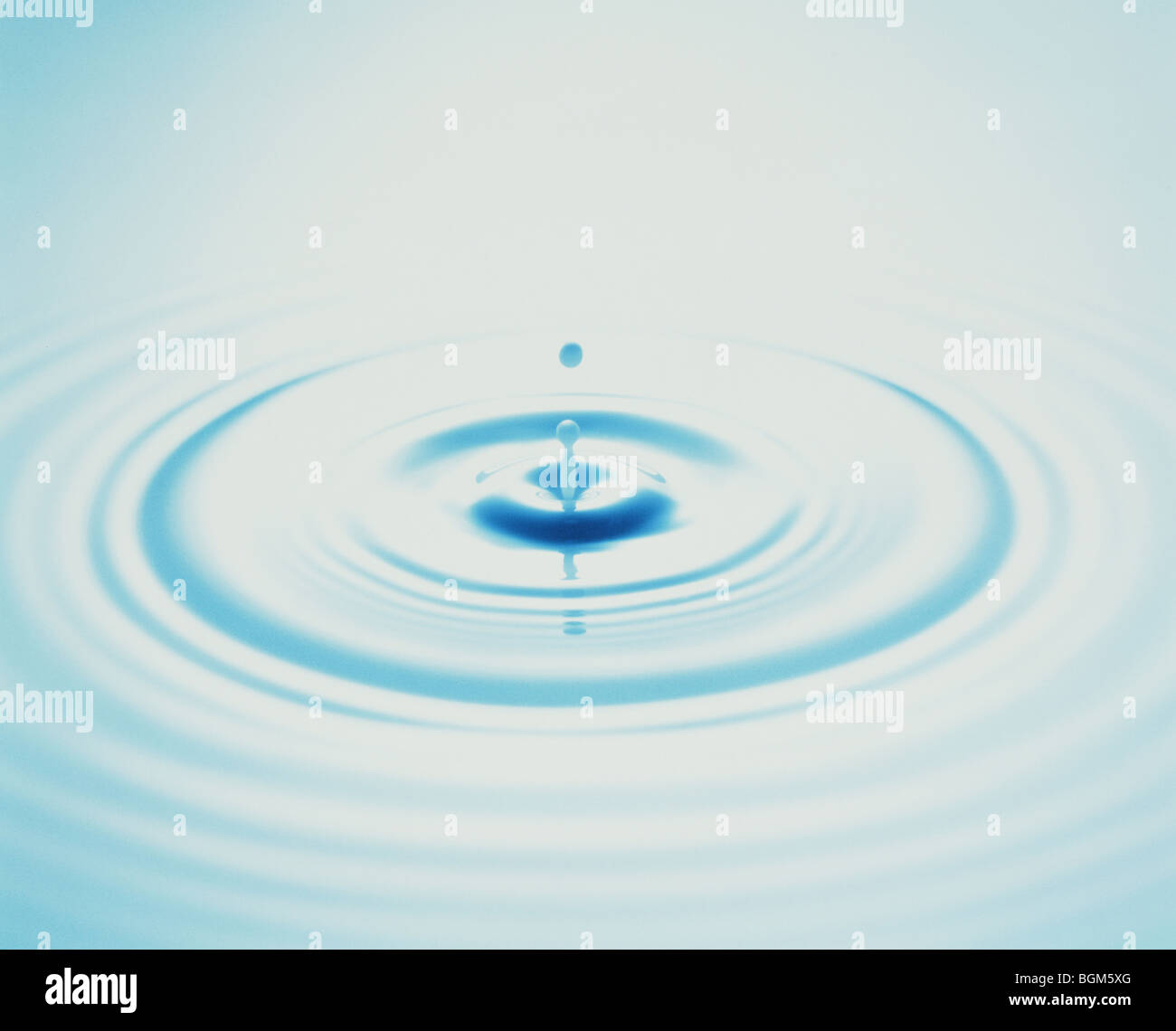 Waterdrop and ripples on water surface Stock Photo - Alamy