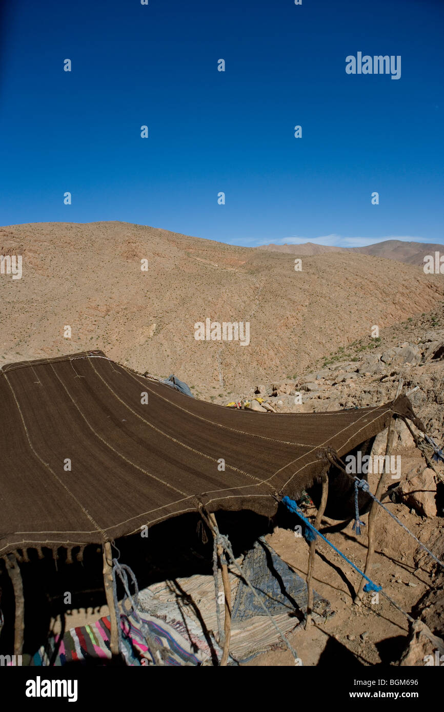 A tented settlement of a family of Nomadic Arabs on a mountain above ...