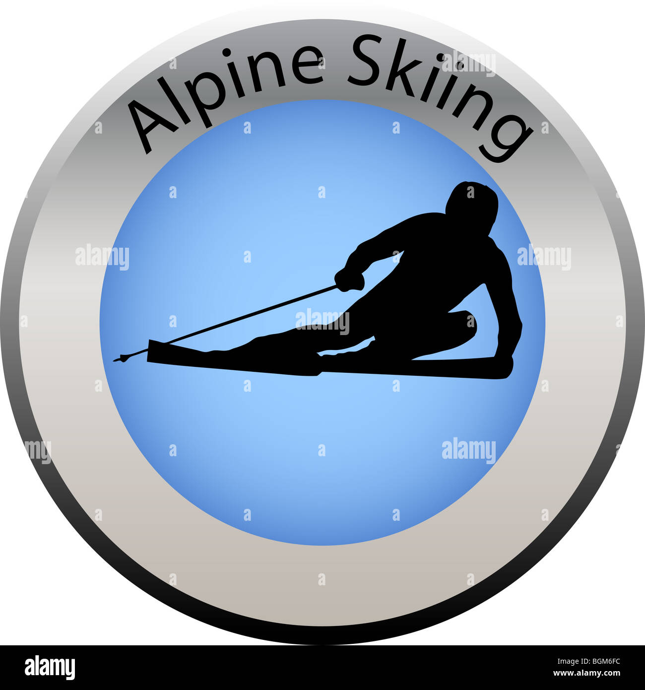 winter game button alpine skiing Stock Photo - Alamy