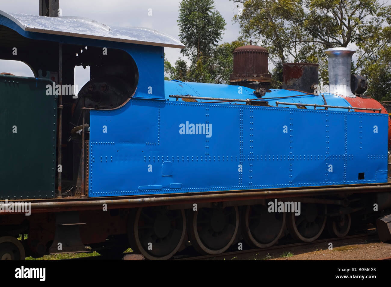 Classic blue steam engine. Kwazulu Natal, South Africa. Color Stock ...