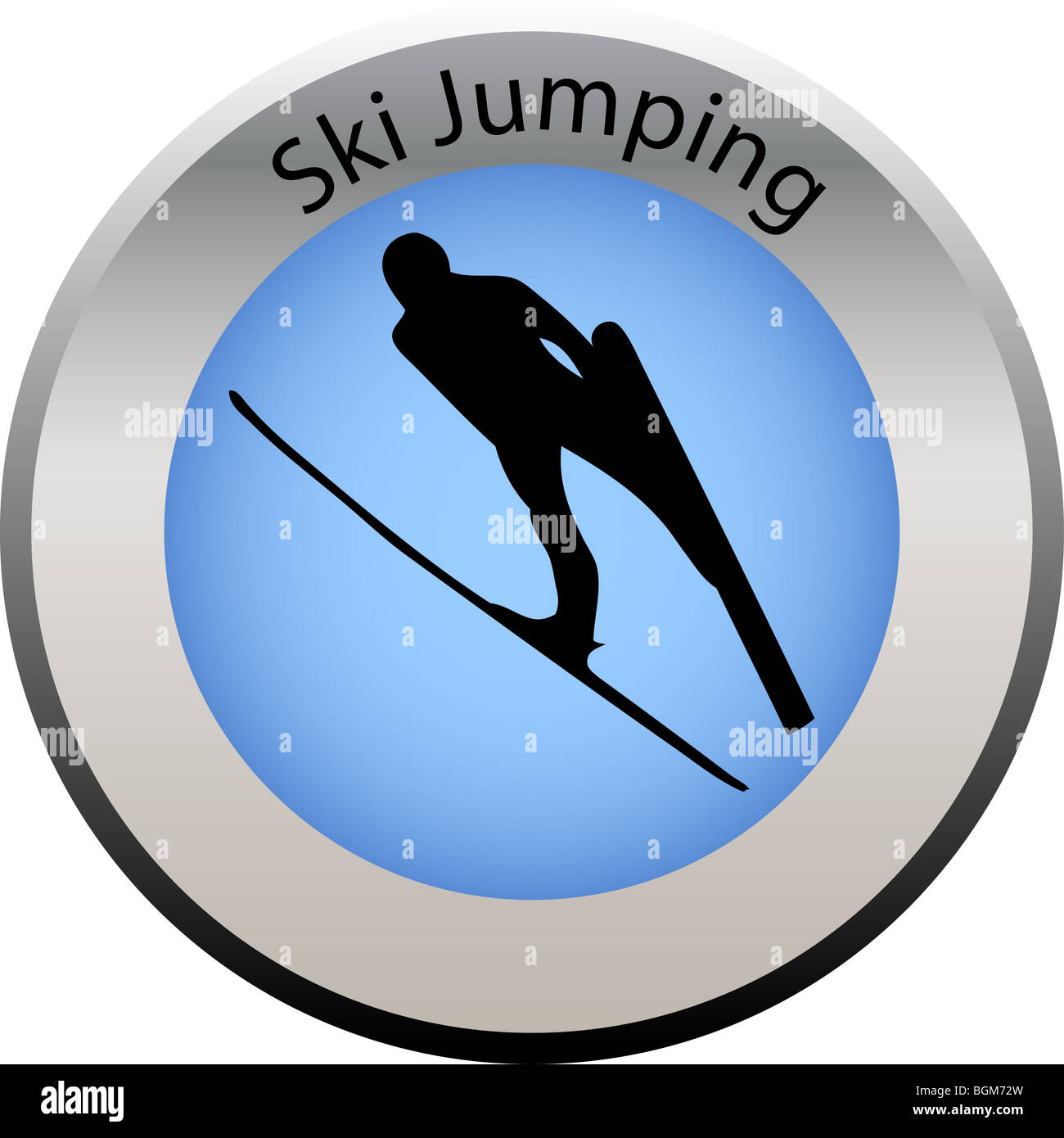 winter game button ski jumping Stock Photo - Alamy