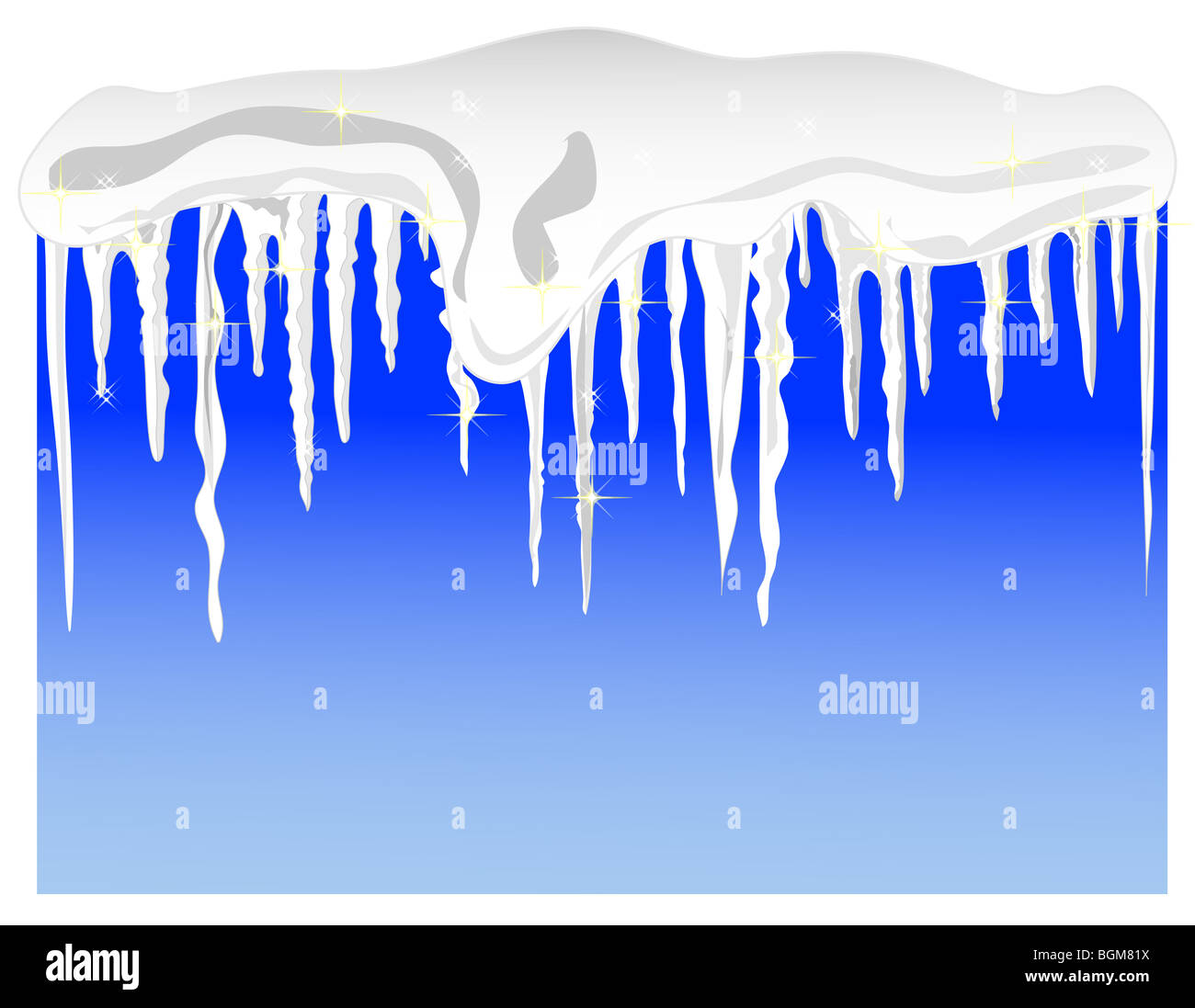 Winter background snow icicles Cut Out Stock Images & Pictures - Alamy