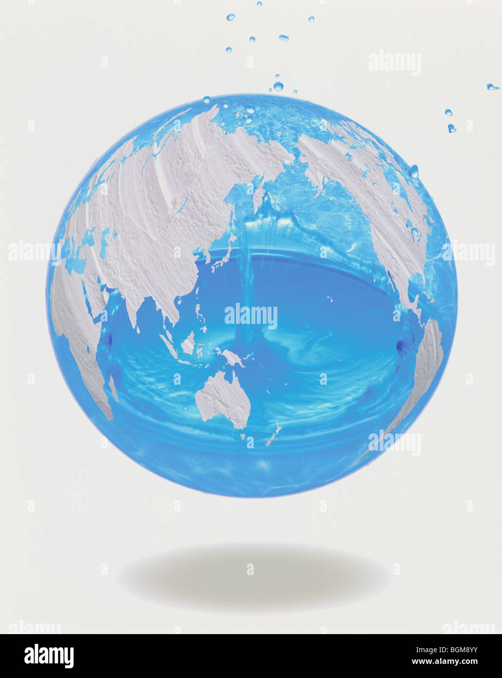 Earth and water droplets Stock Photo - Alamy