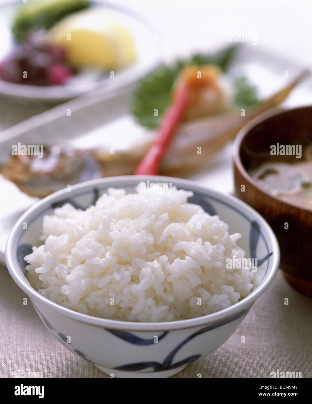 Plain boiled rice Stock Photo - Alamy