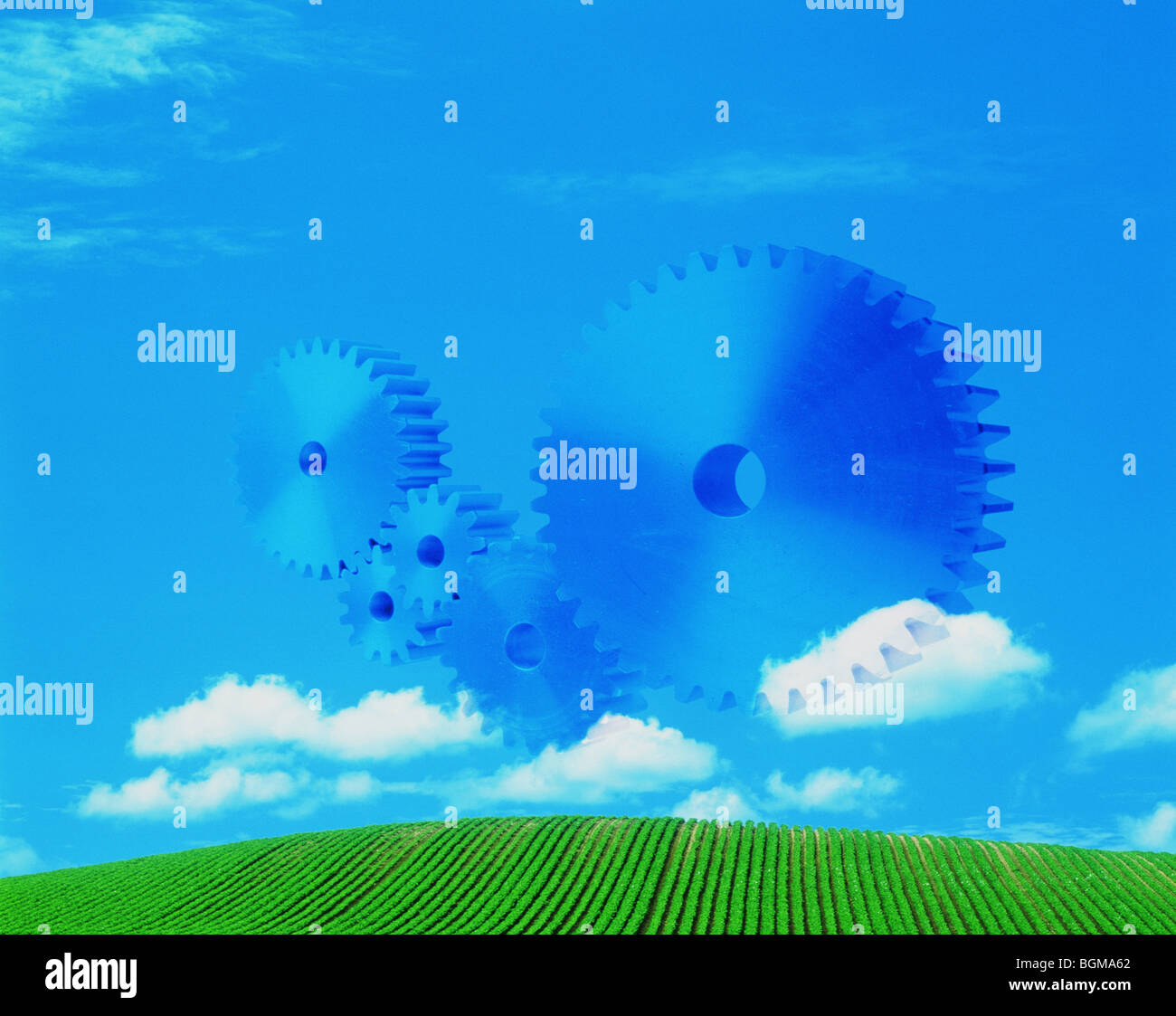 Floating gears hi-res stock photography and images - Alamy