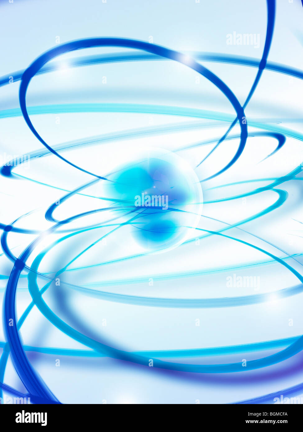 Rings orbiting a sphere Stock Photo - Alamy