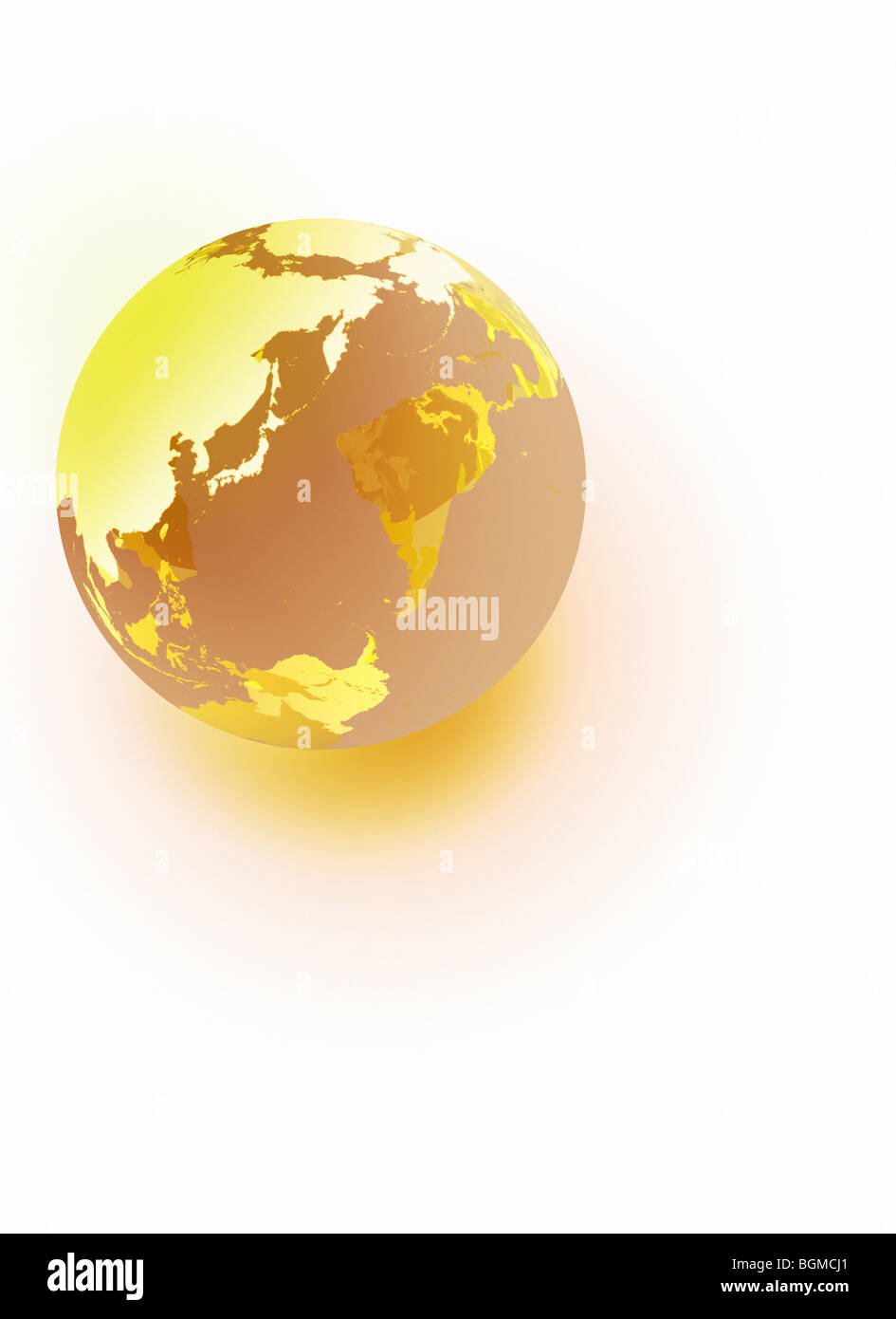 Yellow and brown planet earth Stock Photo - Alamy