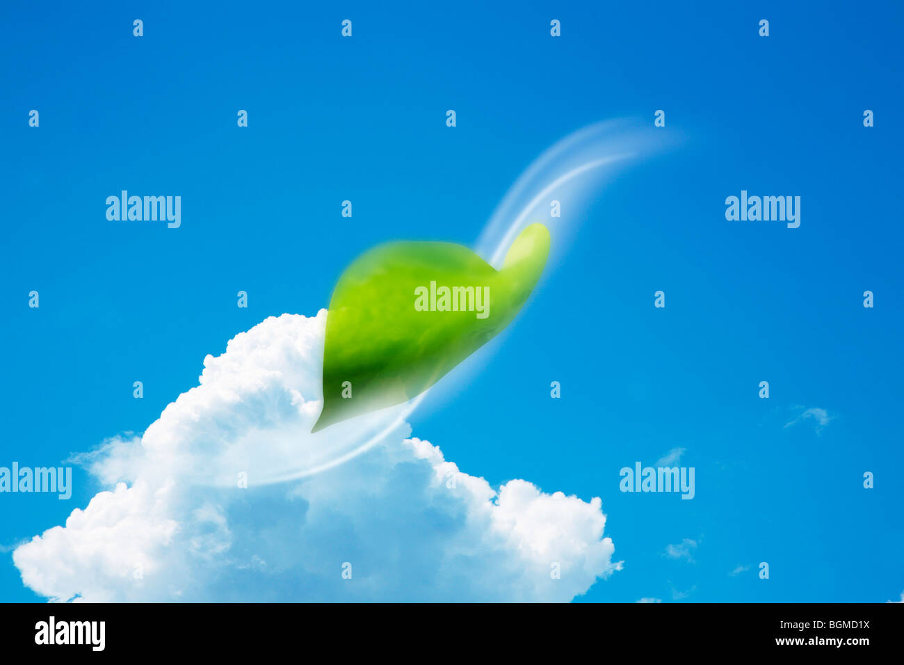 A leaf floating in the sky Stock Photo - Alamy