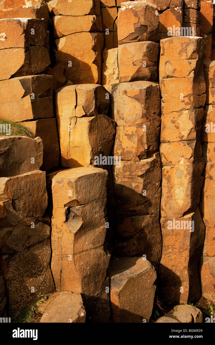 Basaltic columns at the Giant's Causeway Antrim Northern Ireland a ...