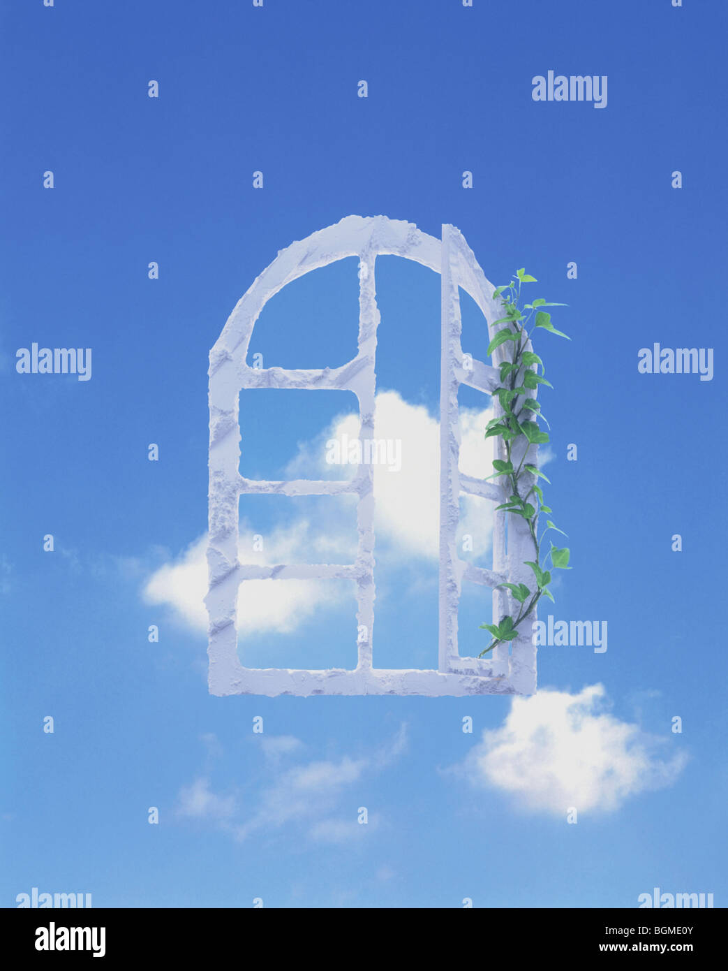 White textured window frame in sky Stock Photo - Alamy