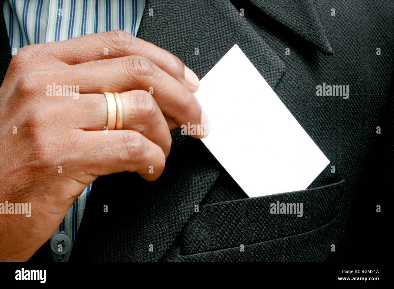 Business men with a Visiting Card Stock Photo - Alamy