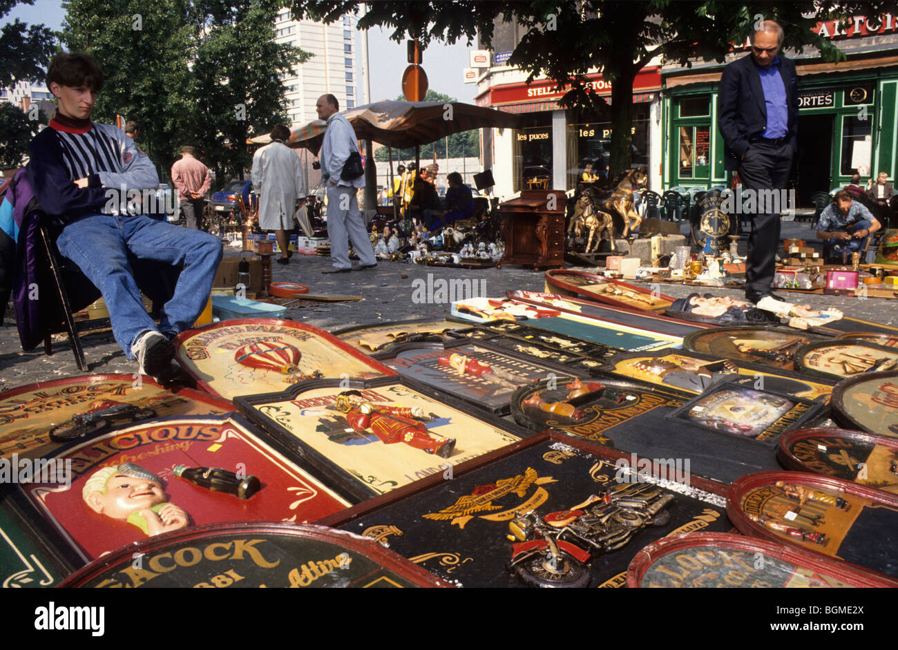 Flea Market Place Grand Sablon Brussels Belgium Stock Photo - Alamy