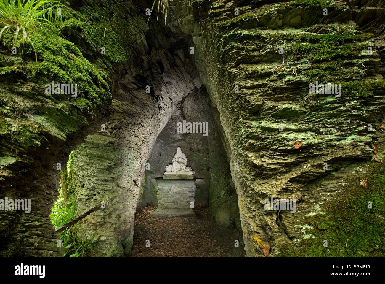 The Saint Remacle cave with sculpture, Auby-sur-Semois, Bertrix ...